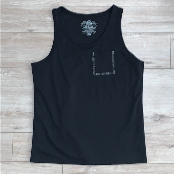 American Rag | Shirts | Mens American Rag Black Poly Tank Top Wchest ...